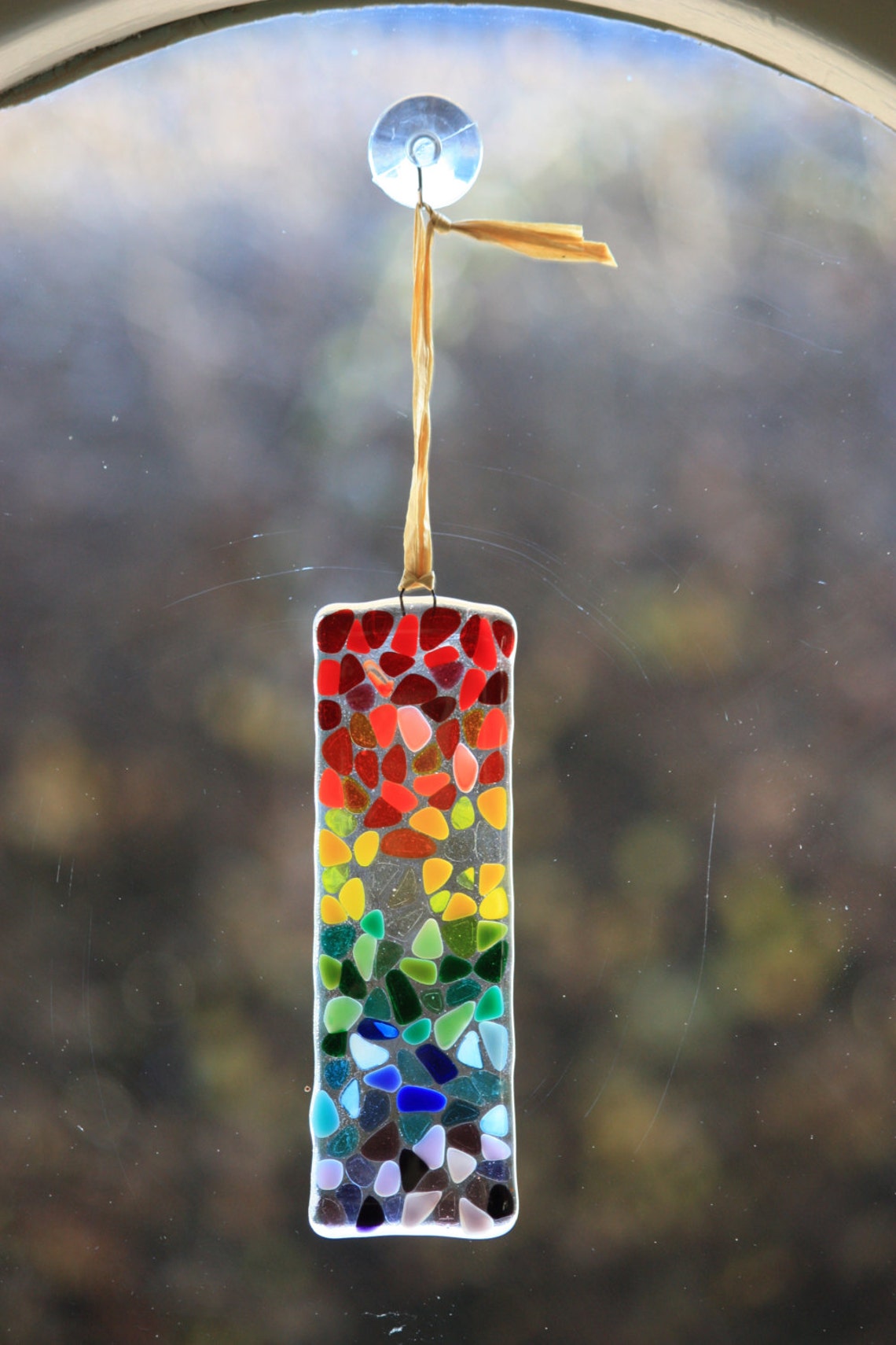 Rainbow Fused Glass Suncatcher / Sun Catcher - Etsy