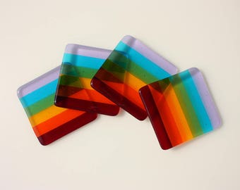 Glass Drink Coasters - Etsy