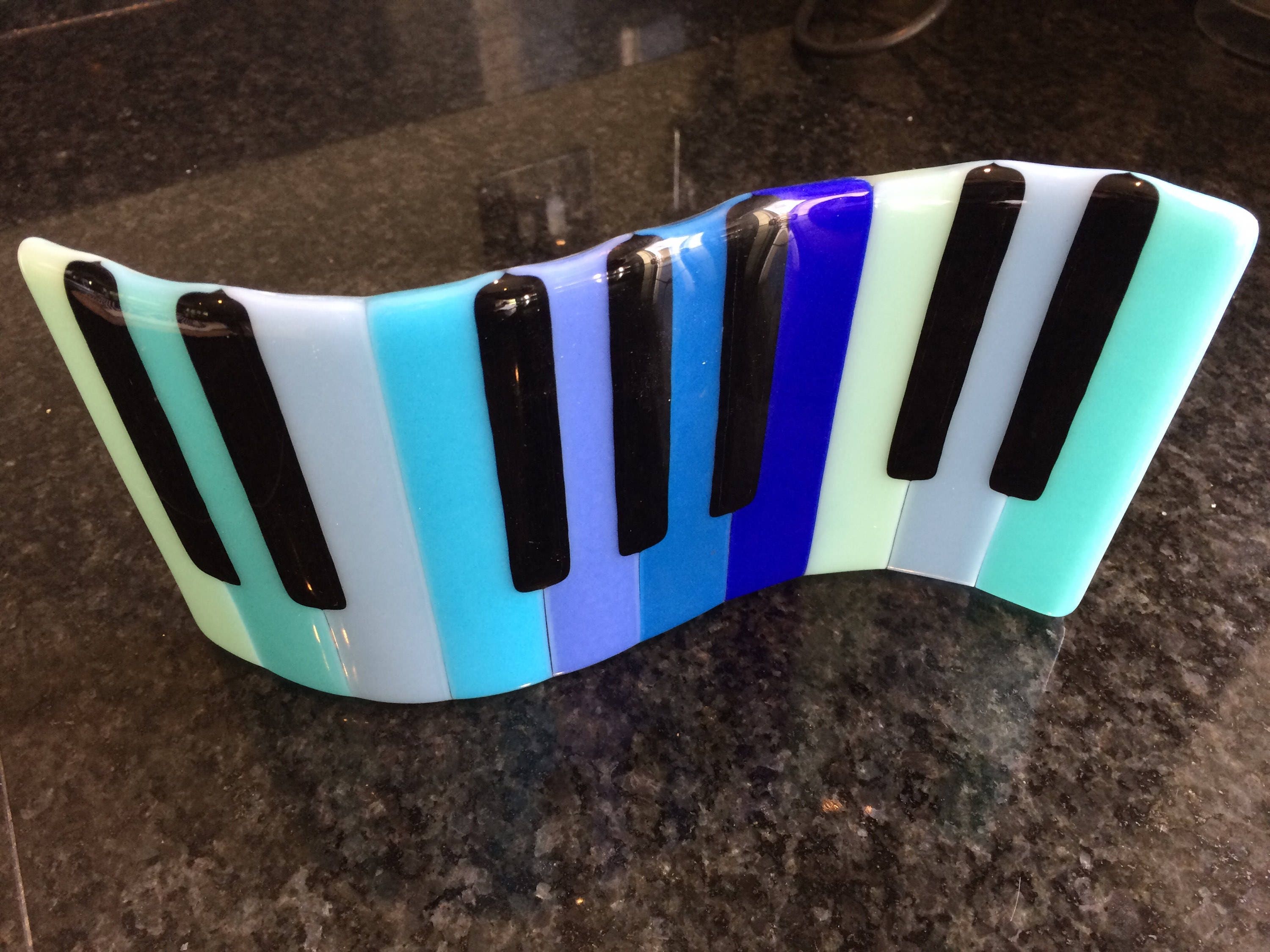 Piano Wave, Glass Piano Art, Gift for Music Lover - Etsy UK