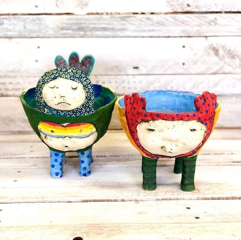 Quirky Ceramic Bowl Sculptured Bowl Unique Ceramic Bowl - Etsy