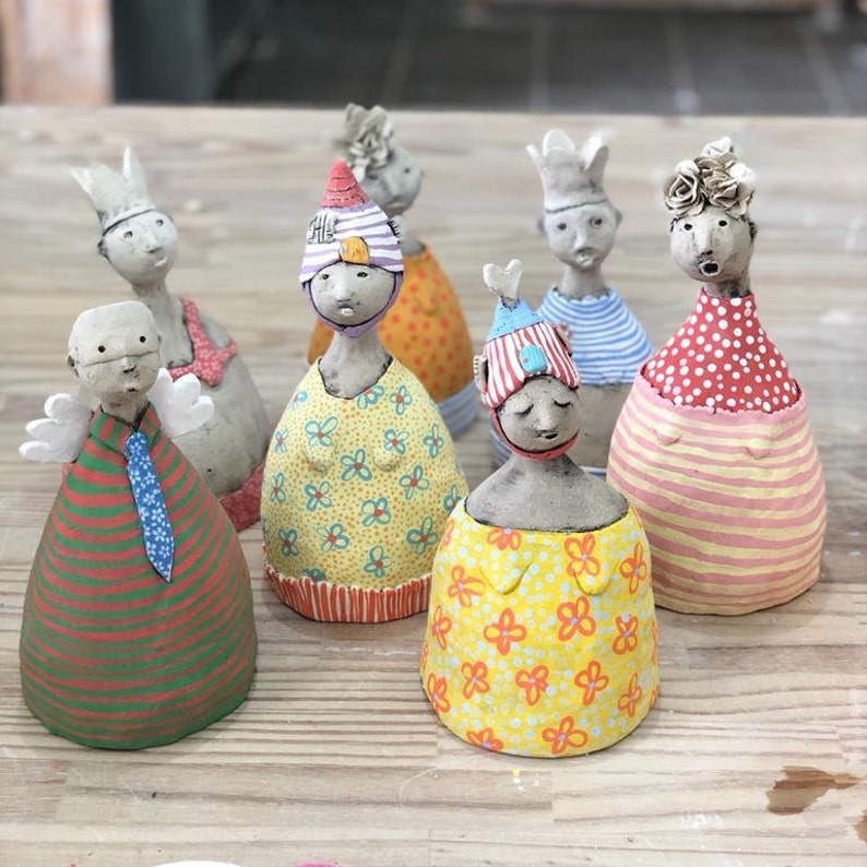 Whimsical Ceramic Figure Cute Ceramic Ornament Funky Ceramic | Etsy