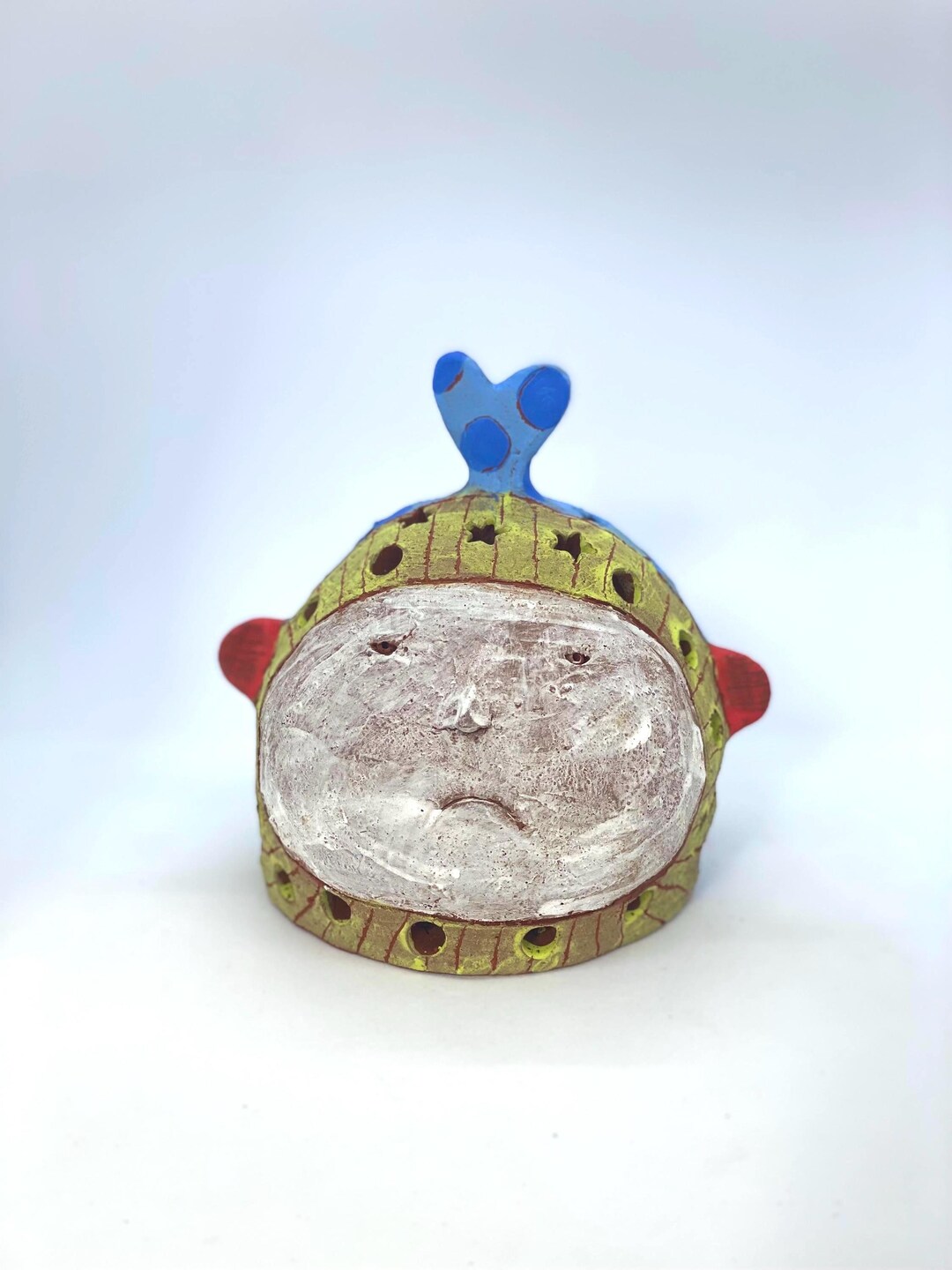 Funky Ceramic Lantern, Colorful Center Piece, Decorative Candle Holder ...