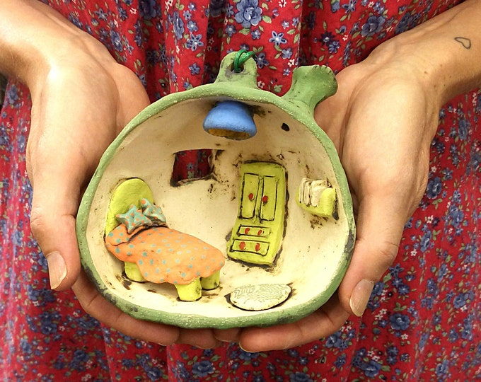 Clay Houses Ceramic Art Rustic Home Decor Miniature Clay - Etsy Israel