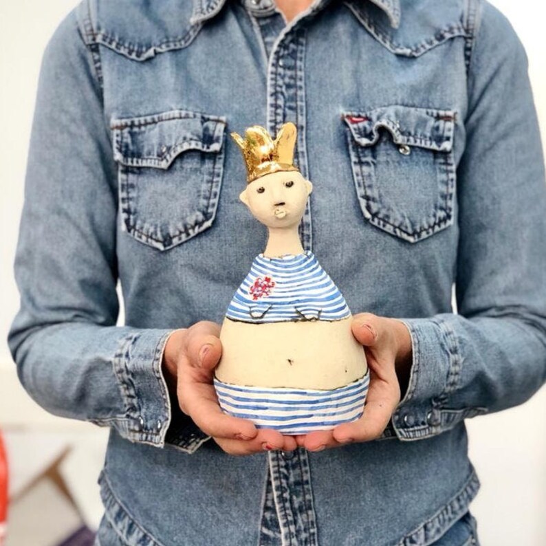 Whimsical Ceramic Figure Cute Ceramic Ornament Funky Ceramic | Etsy