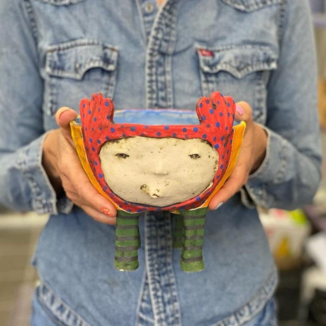 Quirky Ceramic Bowl, Sculptured Bowl, Unique Ceramic Bowl, Funky Art ...
