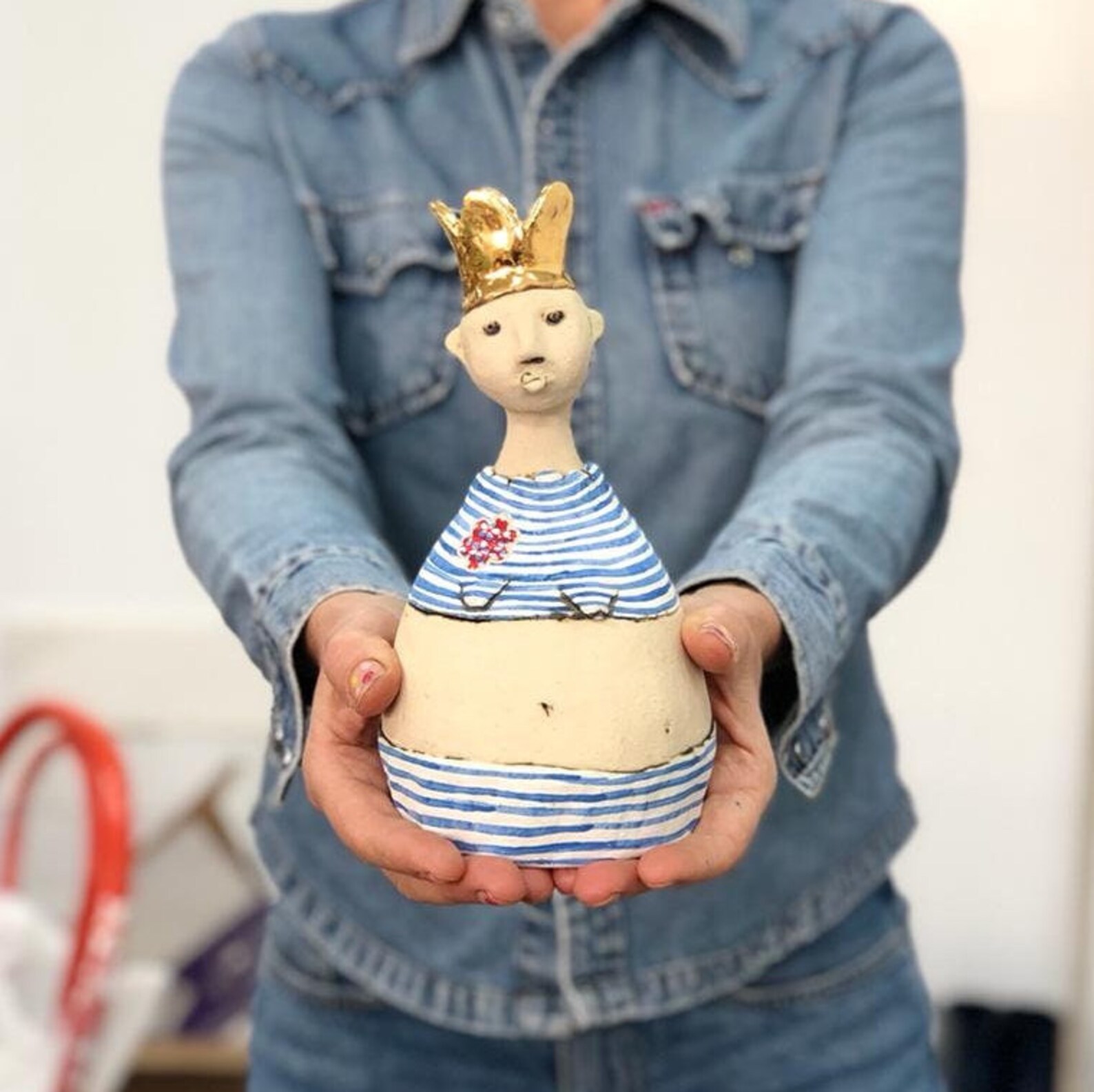 Whimsical Ceramic Figure Cute Ceramic Ornament Funky Ceramic - Etsy