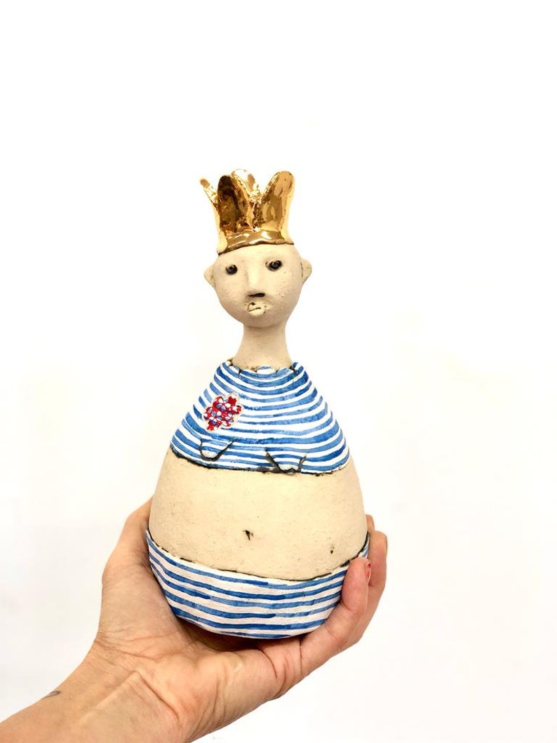 Whimsical Ceramic Figure Cute Ceramic Ornament Funky Ceramic | Etsy
