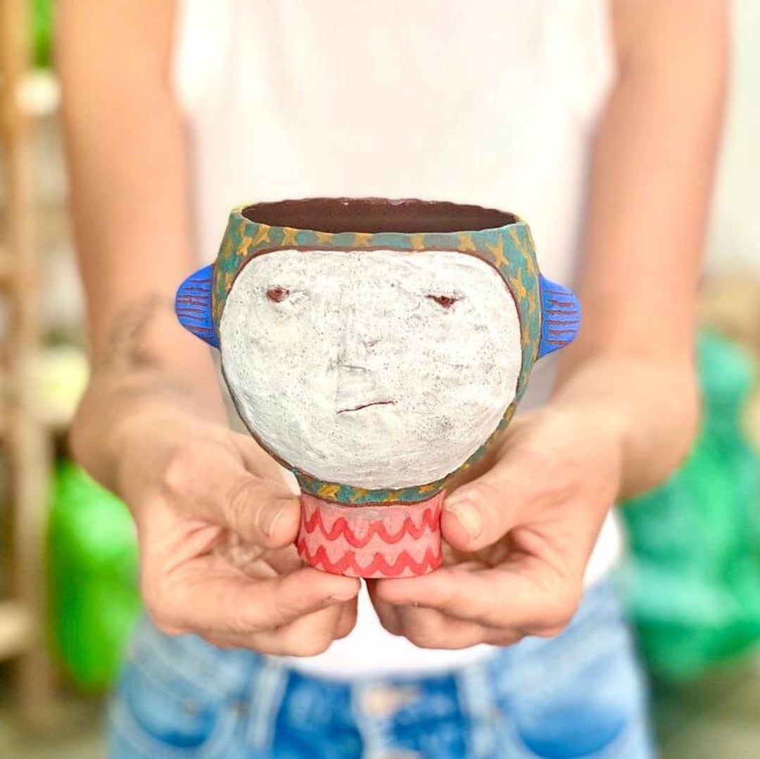 Adorable Trophy Cup, Red Clay Sculptured Bowl, Sculpted Bowl, Key Tray ...