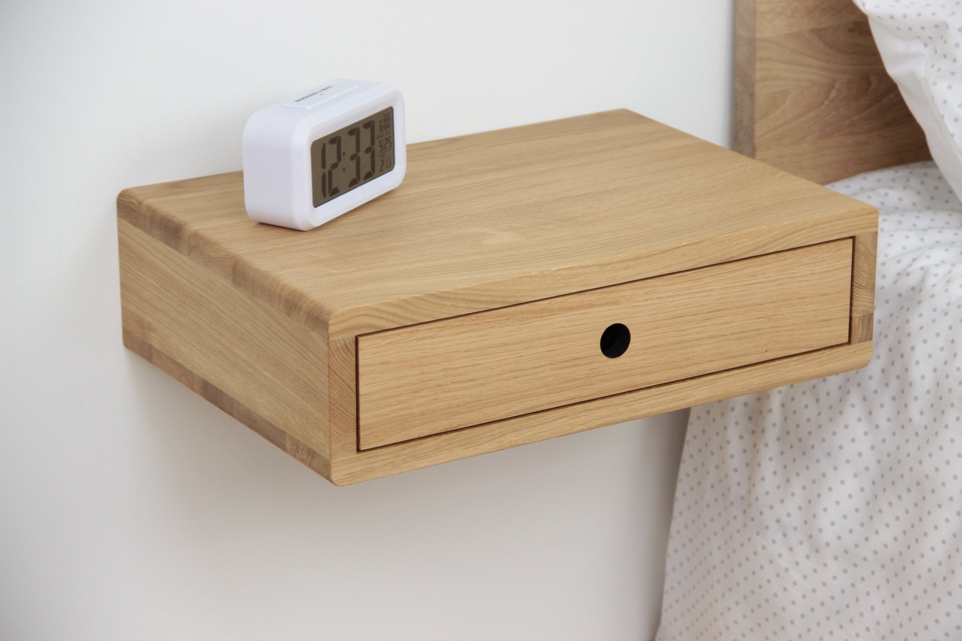 Handcrafted Floating Side Table With Draweroak - Etsy UK