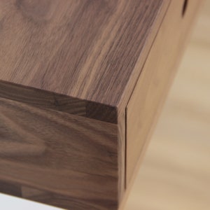 Walnut Floating Console Table With Two Drawers, Walnut Organizer ...