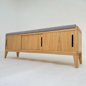 TOKIO 120 SLIDE, Aesthetic Handmade Bench With Sliding Doors, Modern ...