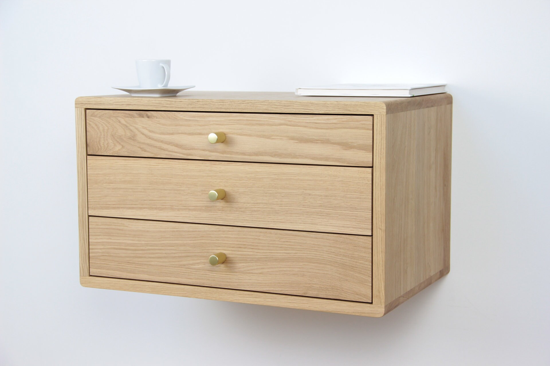 Mini DresserFloating Side Table with DrawersSolid Oak | Etsy