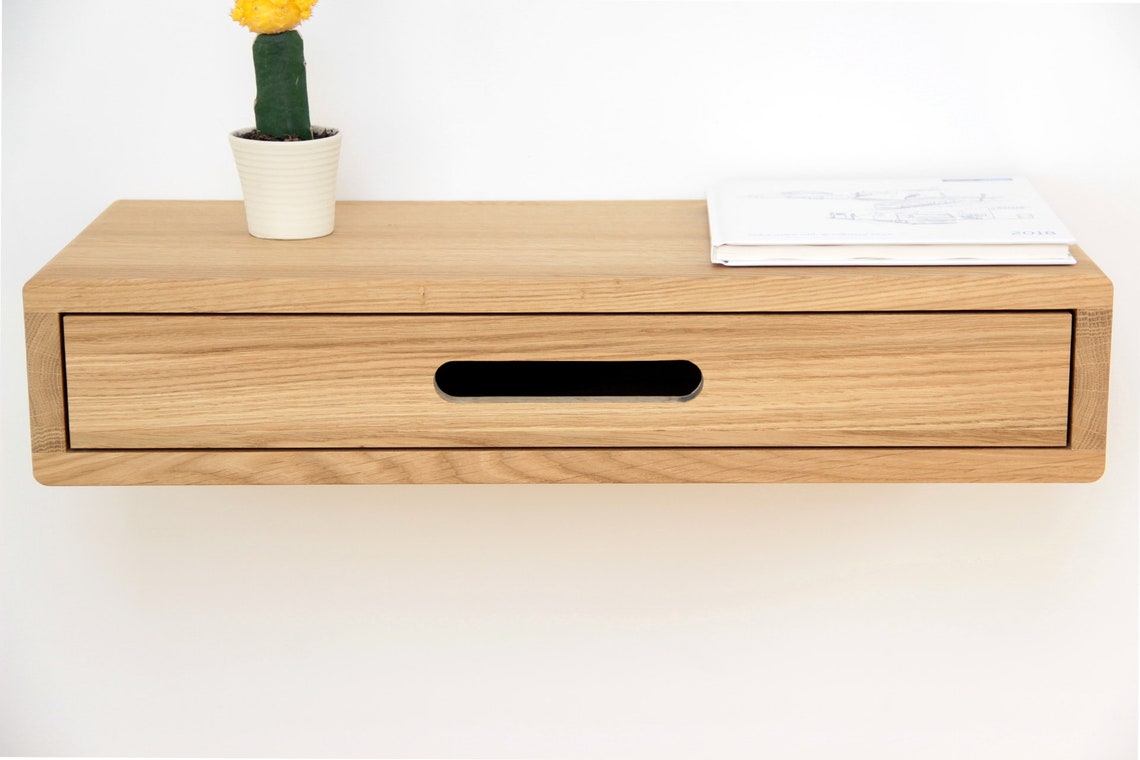 Floating Console Table With Drawer Entryway Organizer Table - Etsy