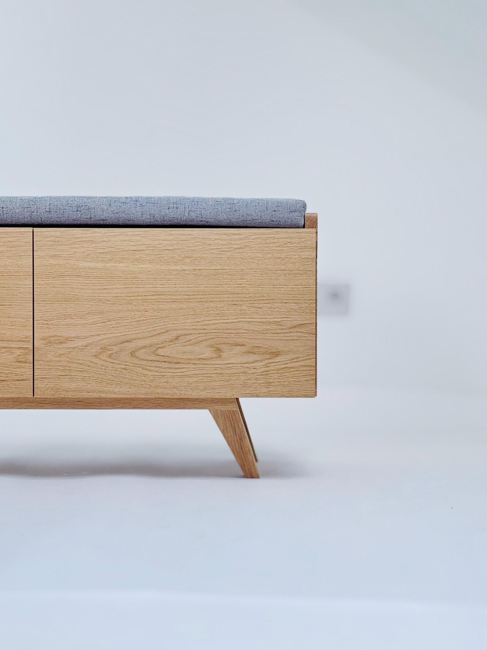 OTTO 70 - Solid Oak Shoe Bench: Handmade Hallway Cabinet With Doors - Etsy