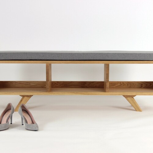 Upholstered Entryway/hallway Bench With Doors Shoe Storage - Etsy UK