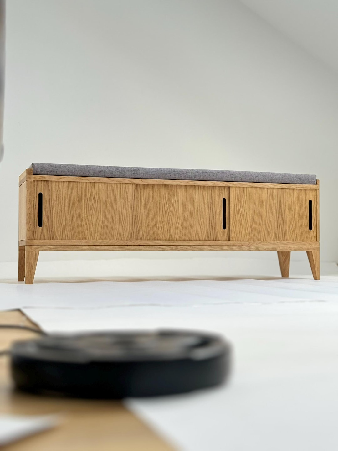 Handmade Sliding Door Bench, Modern Entryway/hallway Bench With Sliding ...