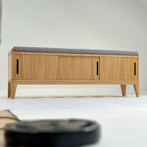 TOKIO 120 SLIDE, Aesthetic Handmade Bench With Sliding Doors, Modern ...