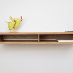 Floating Console Table, Wall Mounted Entryway Organizer, Solid Wood ...