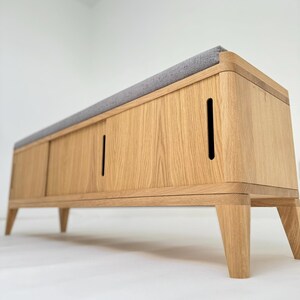 TOKIO 120 SLIDE, Aesthetic Handmade Bench With Sliding Doors, Modern ...