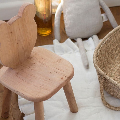 Wooden Bear Chair High Quality Kids Furniture Natural - Etsy