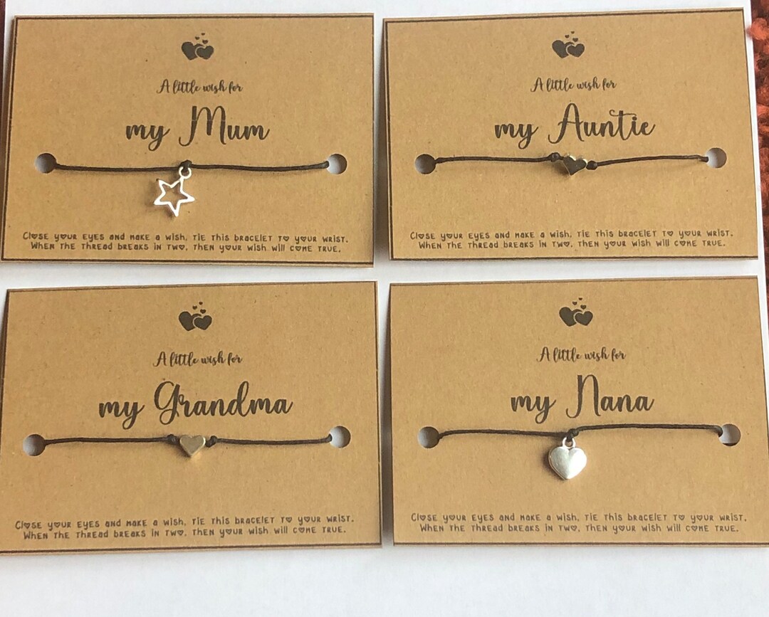 Family Wish Bracalet / Friendship Bracelet. Mum, Mummy, Mam, Grandma ...