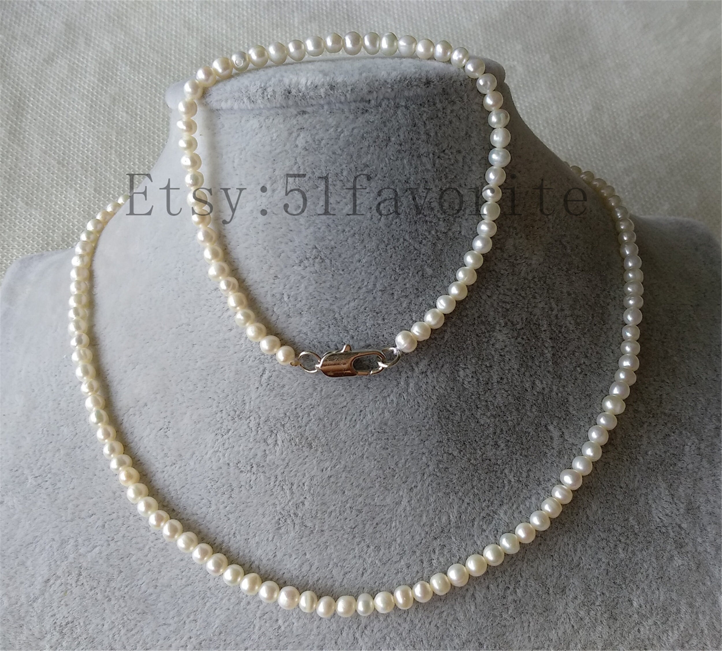 Pearl Set Genuine Tiny 3-4mm White Fresh Water Pearl - Etsy