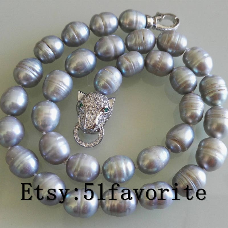 Gray Pearl Necklace - Etsy