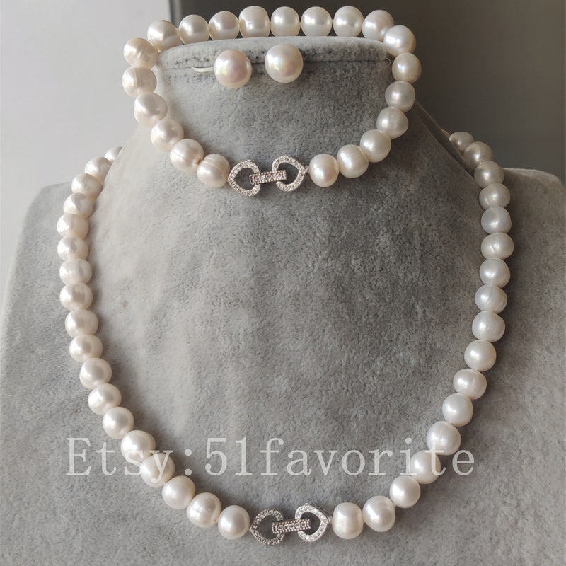 Real Pearl Jewelry Sets - Etsy