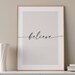 Believe Printable Art, Minimalist Word Poster, Beige Black Digital ...