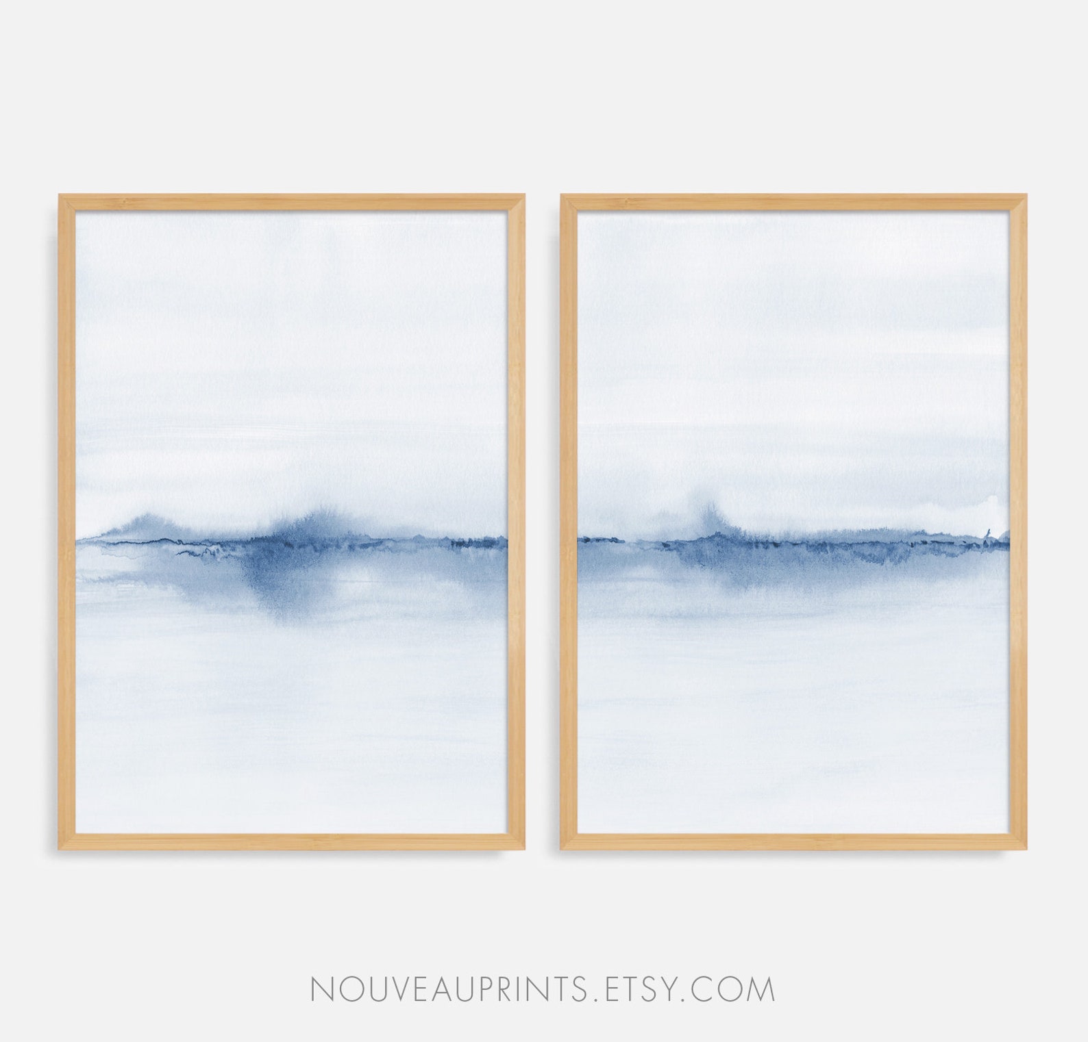 Set of 2 Prints PRINTABLE Wall Art Indigo Prints Abstract | Etsy