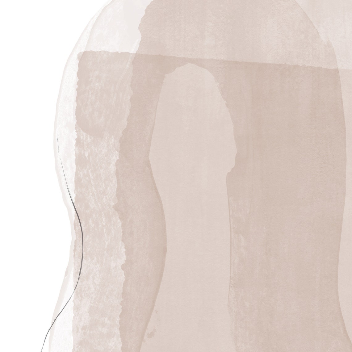 Beige Abstract Shapes Print Set of 2, Modern Gallery Set of Two ...