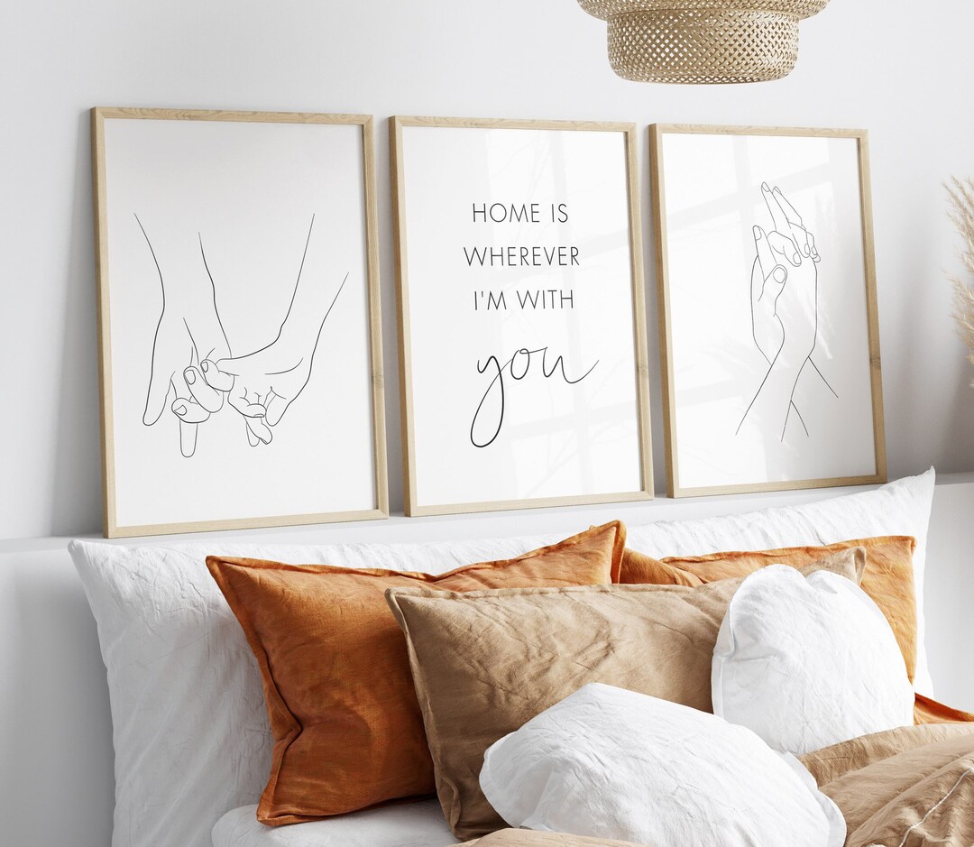 Couple Printable Set of 3, Master Bedroom Signs Above the Bed, 3 Piece ...