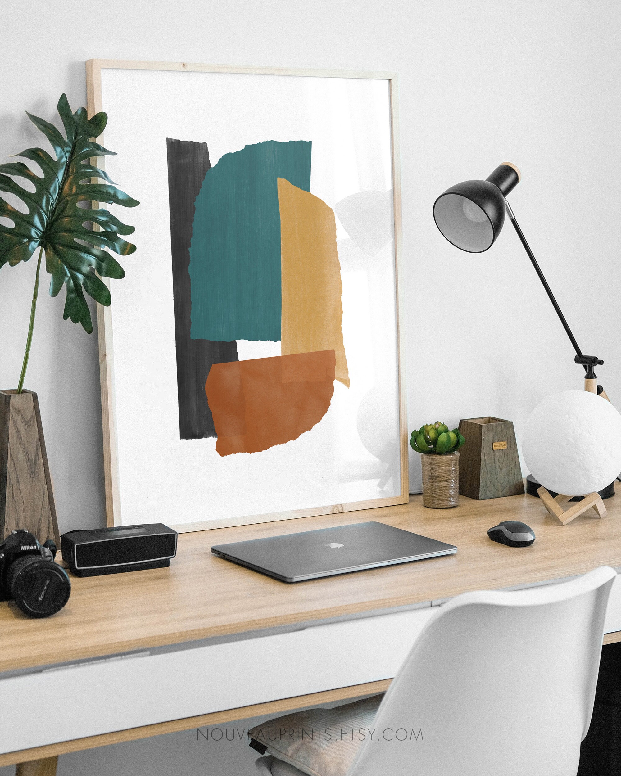 Cuadro Abstracto Collage Moderno Arte Minimalista Lamina | Etsy