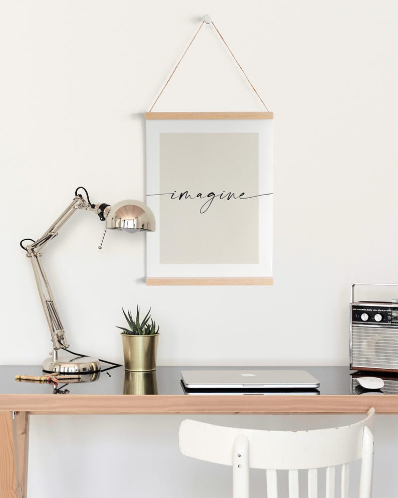 Imagine Printable Wall Art, Minimalist Quote Print, One Line Word ...