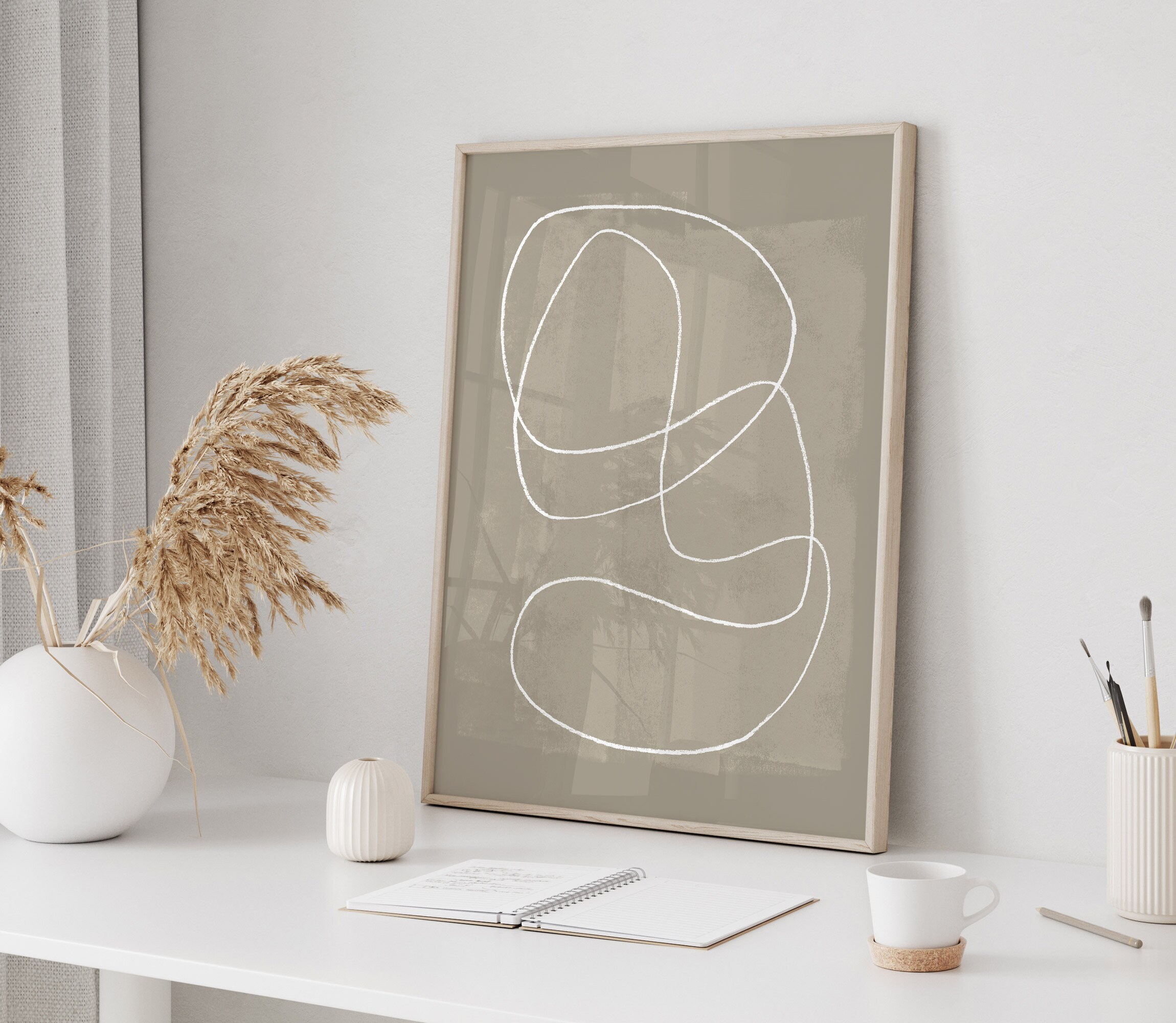 Minimalist Scribbled Line Art, Downloadable Modern Line Painting ...