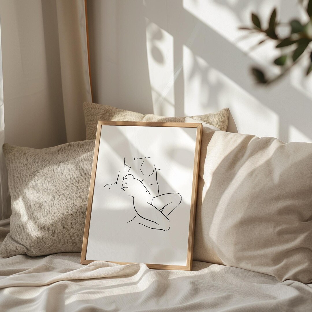 Abstract Couple Line Art Printable, Minimalist Lovers Line Drawing ...
