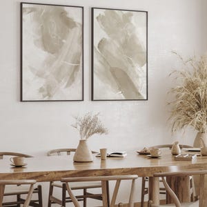 Beige Wall Art Set of 2, Minimalist Poster Set in Neutral Tones ...