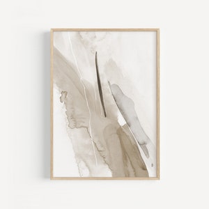 Set of 2 Watercolor Strokes, Beige Brown Brushstroke Art Prints ...