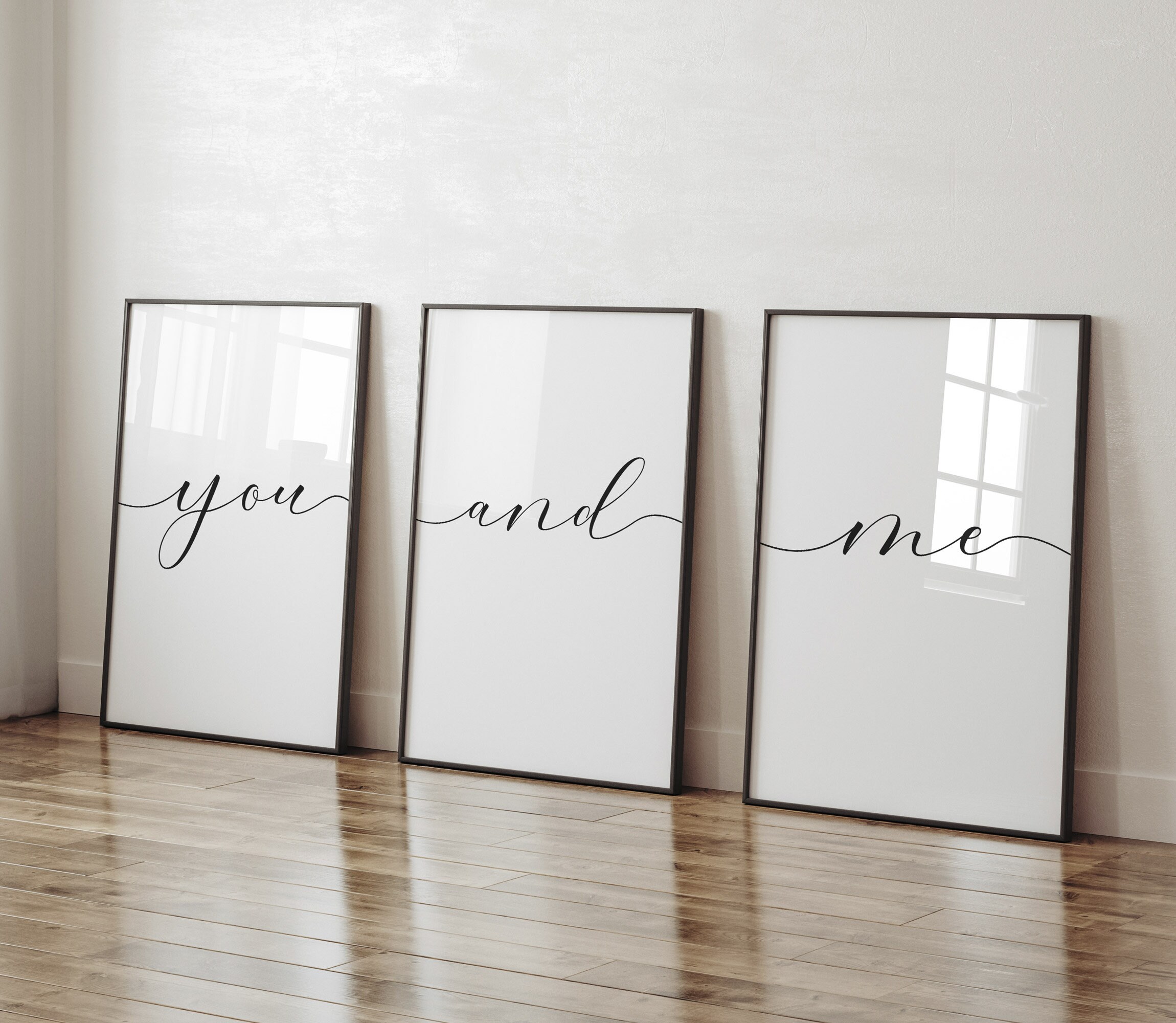 You and Me Printable Set, Three Panel Love Quote, Romantic Quote ...