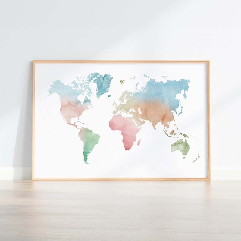 Printable World Map - Etsy