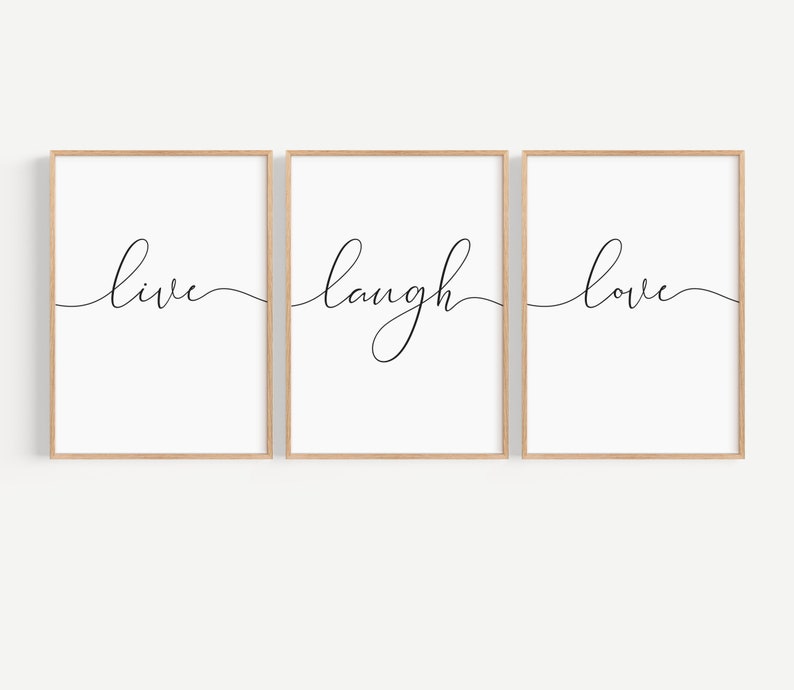 Live Laugh Love Printable, Master Bedroom Print Set of 3, Typography ...