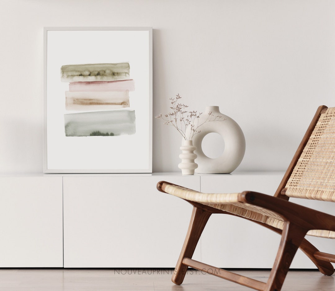 Earth Tone Strokes Print, Printable Brushstroke Wall Art, Abstract ...