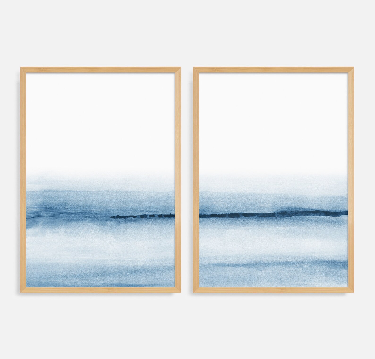 Set of 2 Prints PRINTABLE Wall Art Navy Blue Abstract - Etsy