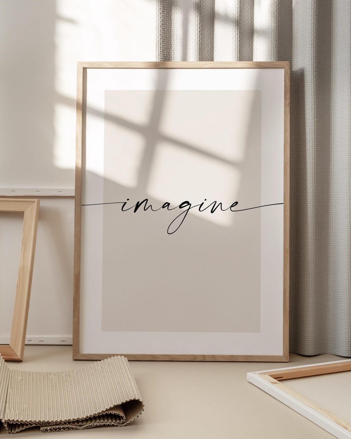 Imagine Printable Wall Art, Minimalist Quote Print, One Line Word ...