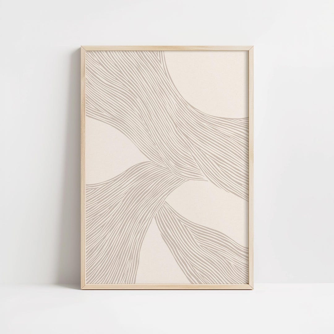 Beige Lines Printable Wall Art, Modern Neutral Aesthetic Wall Print ...