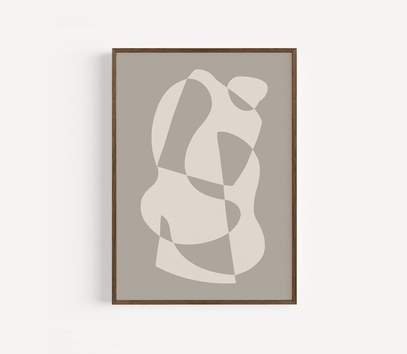 Set of 2 Neutral Abstract Minimalist Prints, Scandinavian Modern ...