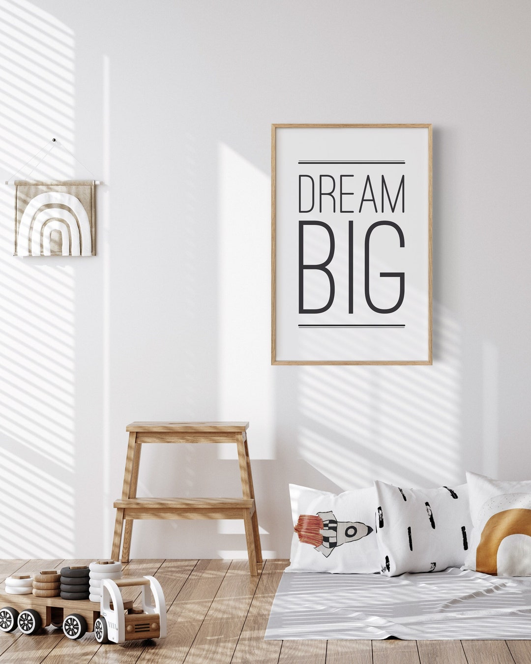 Dream Big Motivational Poster, Instant Download Positive Quotes, Black ...