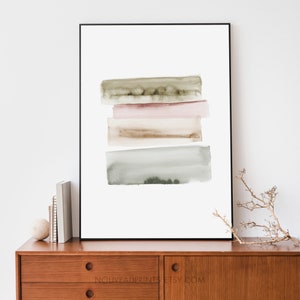 Earth Tone Strokes Print, Printable Brushstroke Wall Art, Abstract ...