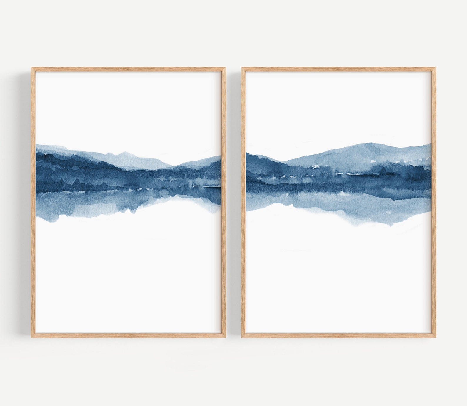 Set of 2 Prints, PRINTABLE Wall Art, Indigo Prints, Abstract Large ...