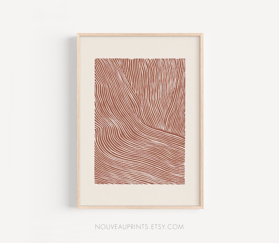 Lino Print Abstract Art Print Lines Print Line Art | Etsy